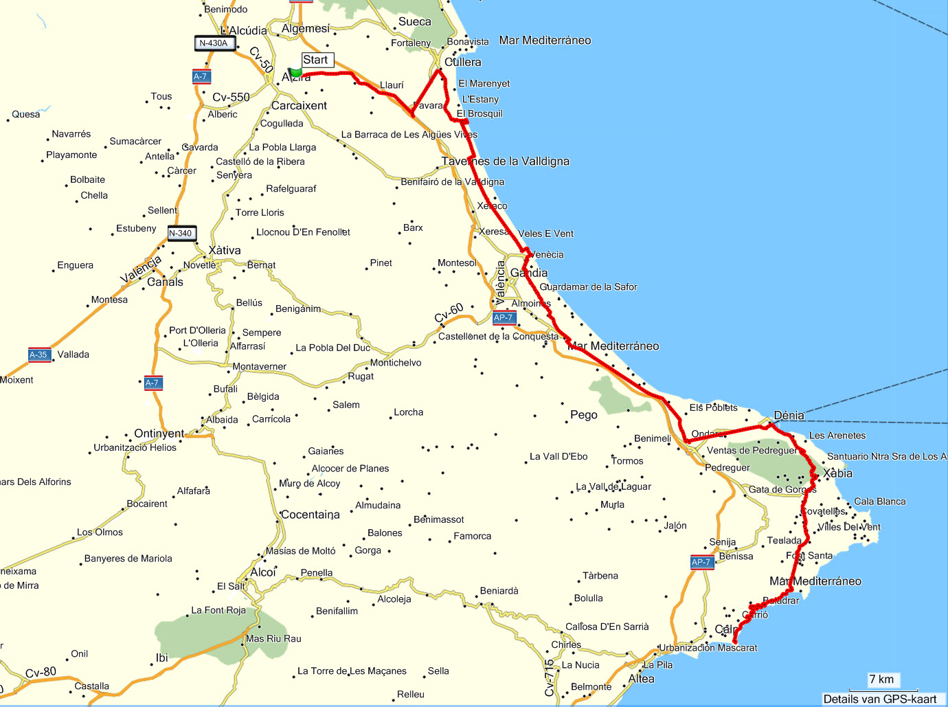 Calpe Op Kaart Spanje - kaart